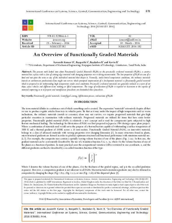 Pdf Overview Of Functionally Graded Materials