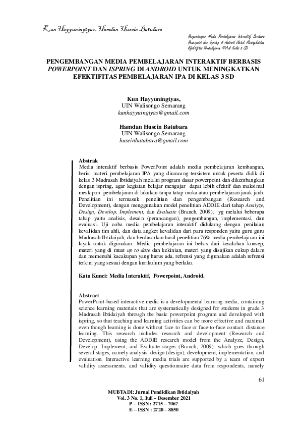 (PDF) Pengembangan Media Pembelajaran Interaktif Berbasis Powerpoint Dan Ispring DI Android ...