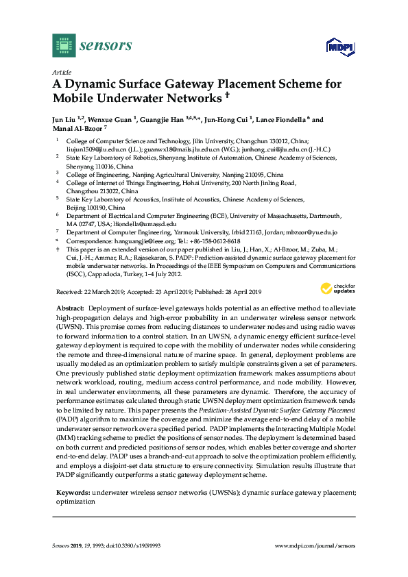 (PDF) A Dynamic Surface Gateway Placement Scheme for Mobile Underwater Networks | Manal Al-Bzoor ...
