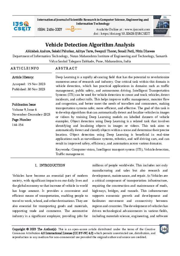 (PDF) Vehicle Detection Algorithm Analysis