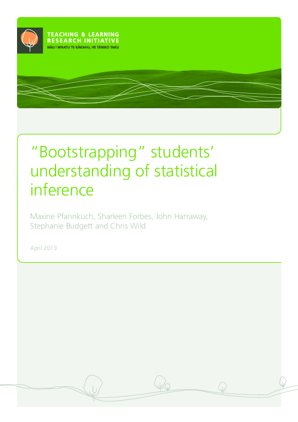 (PDF) Bootstrapping" students' understanding of statistical inference | John Harraway - Academia.edu