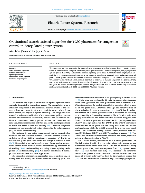 (PDF) Gravitational search assisted algorithm for TCSC placement for congestion control in ...