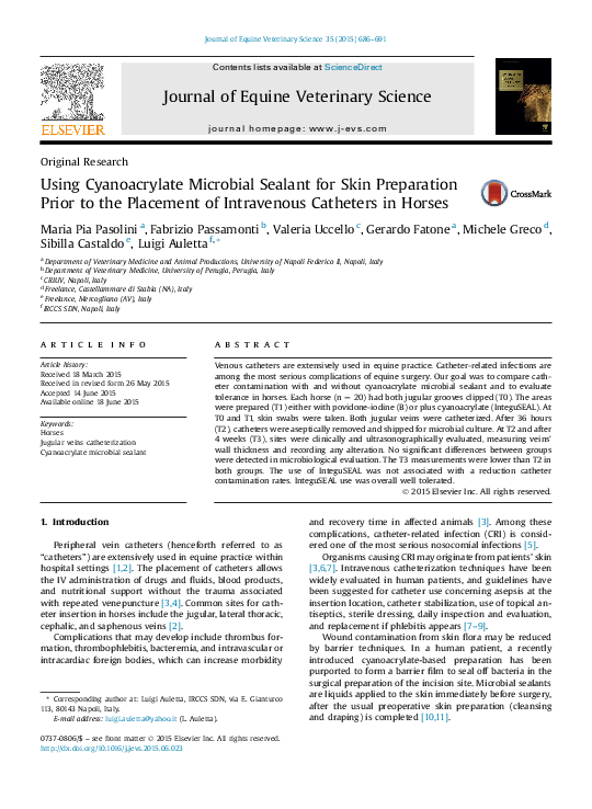 (PDF) Using Cyanoacrylate Microbial Sealant for Skin Preparation Prior ...