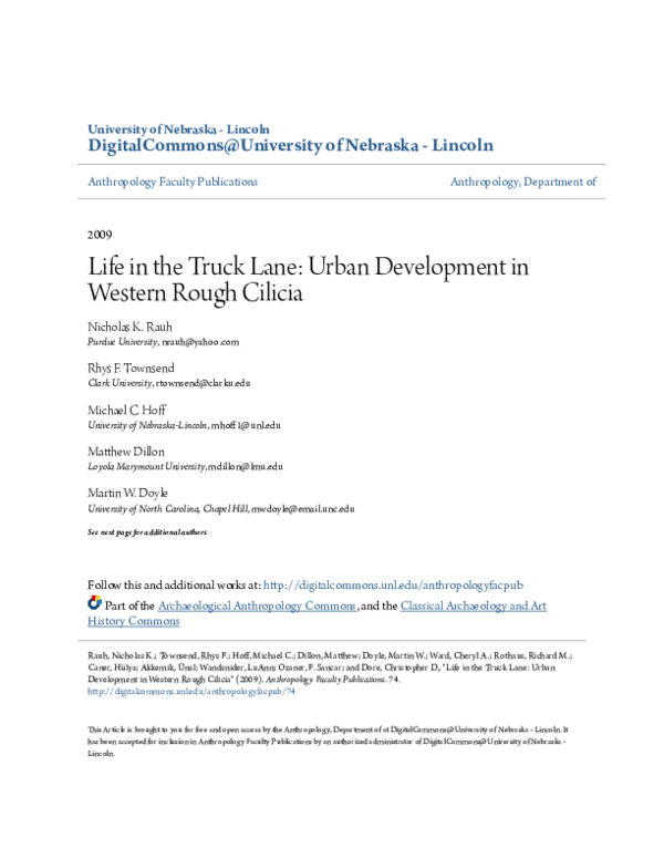 (PDF) Life in the Truck Lane: Urban Development in