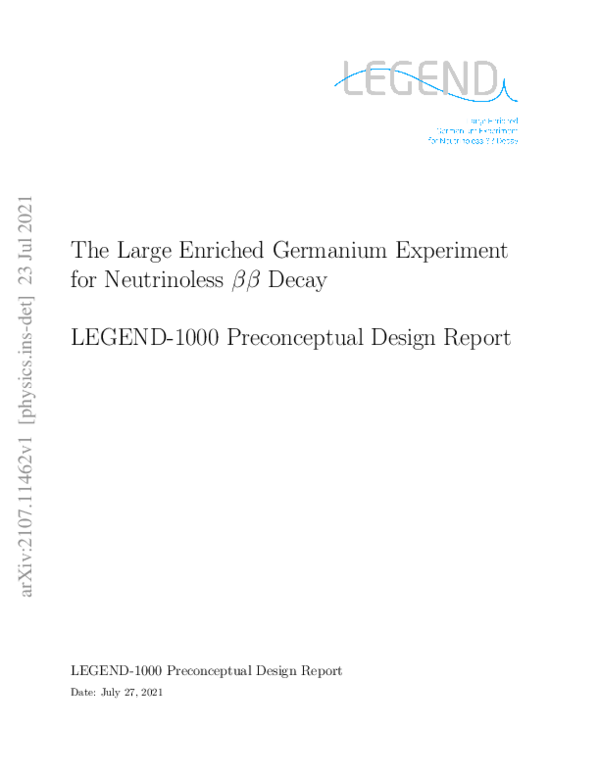 (PDF) LEGEND-1000 Preconceptual Design Report | Pavel Povinec ...