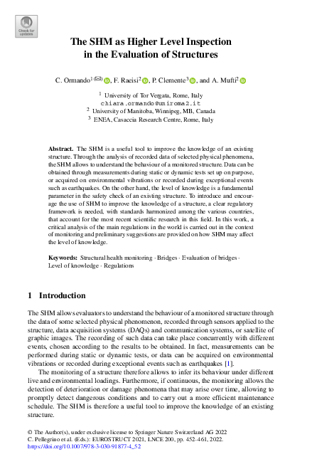 (PDF) The SHM as Higher Level Inspection in the Evaluation of Structures