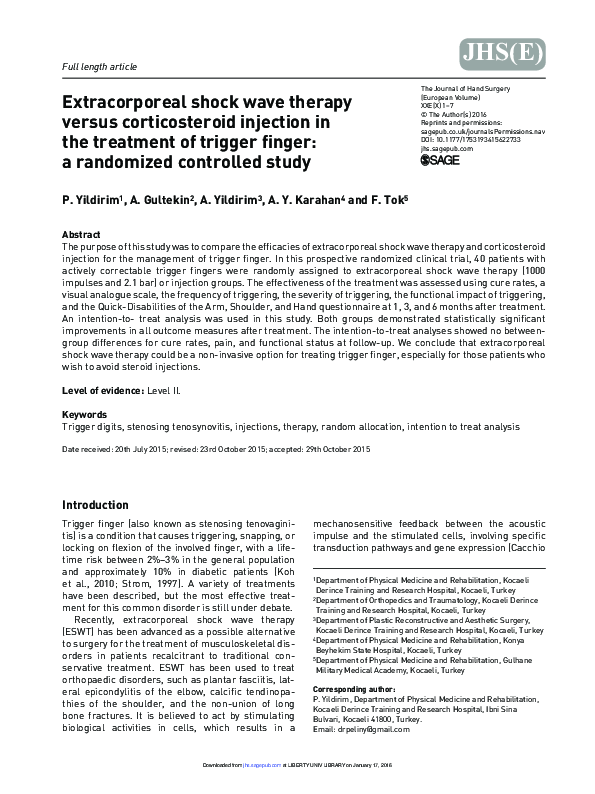 (PDF) Extracorporeal shock wave therapy versus corticosteroid injection ...