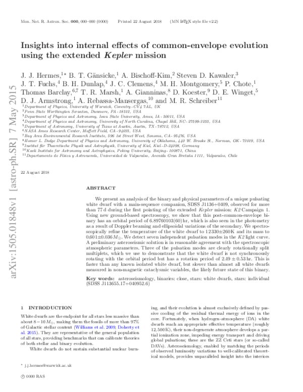 (PDF) Insights into internal effects of common-envelope evolution using ...
