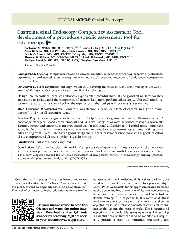 (PDF) Gastrointestinal Endoscopy Competency Assessment Tool ...