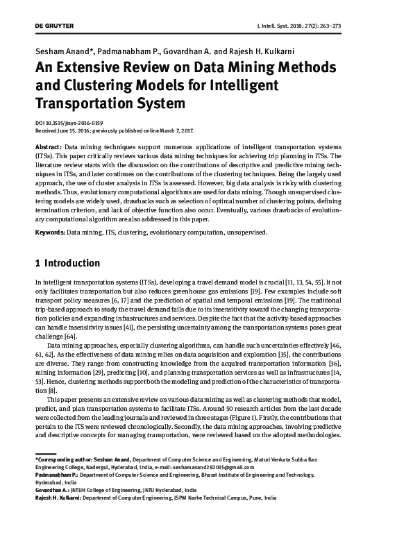 (PDF) An Extensive Review on Data Mining Methods and Clustering Models for Intelligent ...