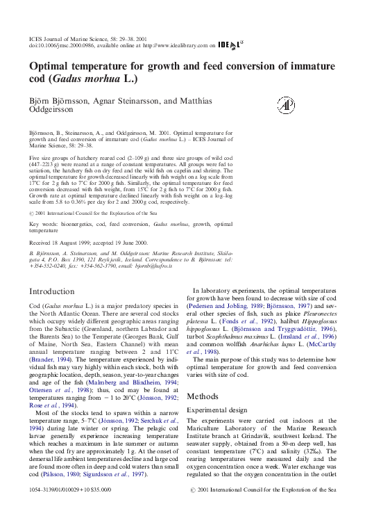 (PDF) Optimal temperature for growth and feed conversion of immature ...