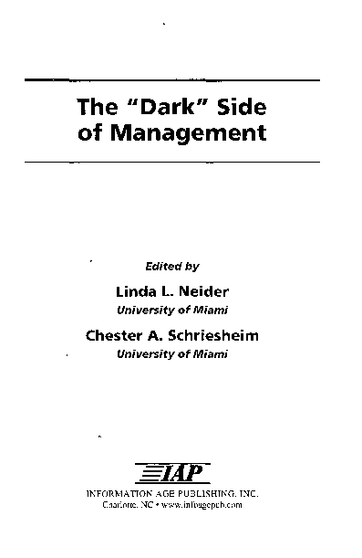 (PDF) The "dark" side of management