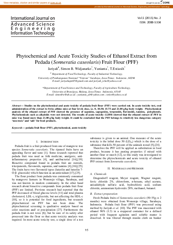 (PDF) Phytochemical and acute toxicity studies of ethanol extract from ...