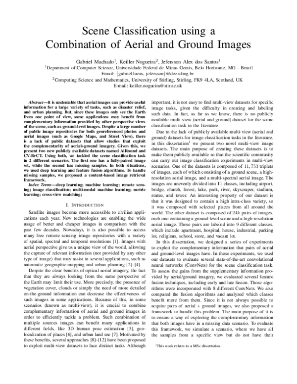 (PDF) Scene classification using a combination of aerial and ground images