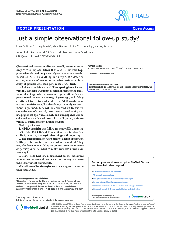 (PDF) Just a simple observational follow-up study?