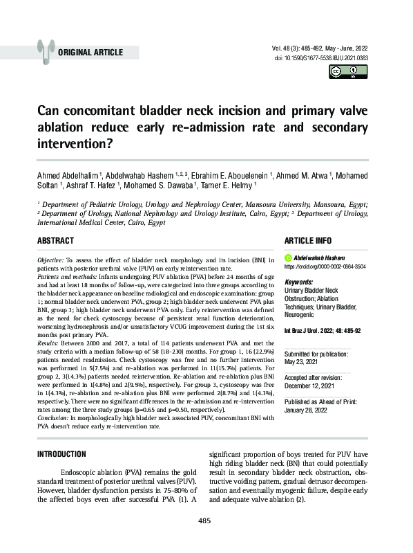 (PDF) Can concomitant bladder neck incision and primary valve ablation ...
