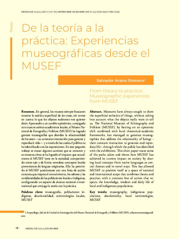 (PDF) De la teoría a la práctica: Experiencias museográficas desde el ...