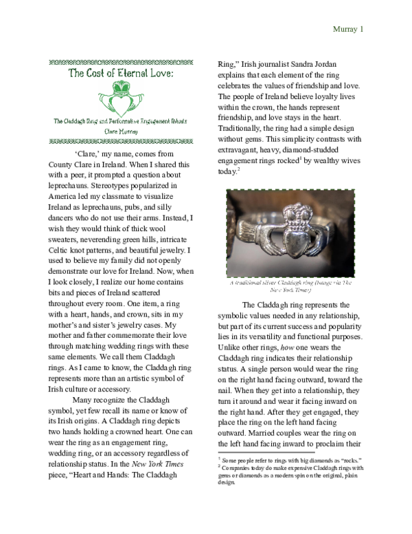 (PDF) The Cost of Eternal Love: The Claddagh Ring and Performative ...