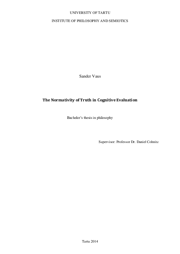 (PDF) The normativity of truth in cognitive evaluation