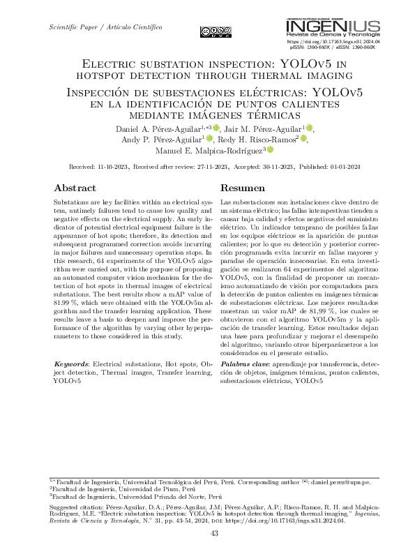 (PDF) Electric substation inspection: YOLOv5 in hotspot detection ...