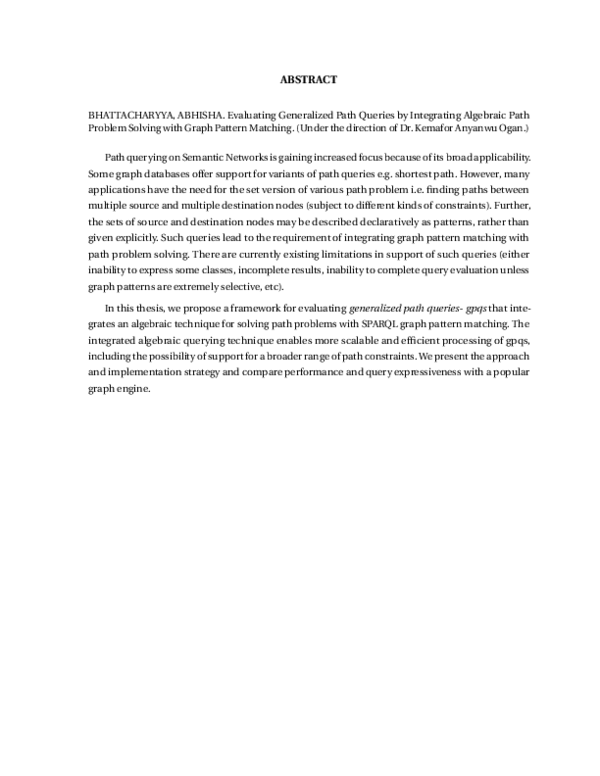Pdf Evaluating Generalized Path Queries By Integrating Algebraic Path Problem Solving With