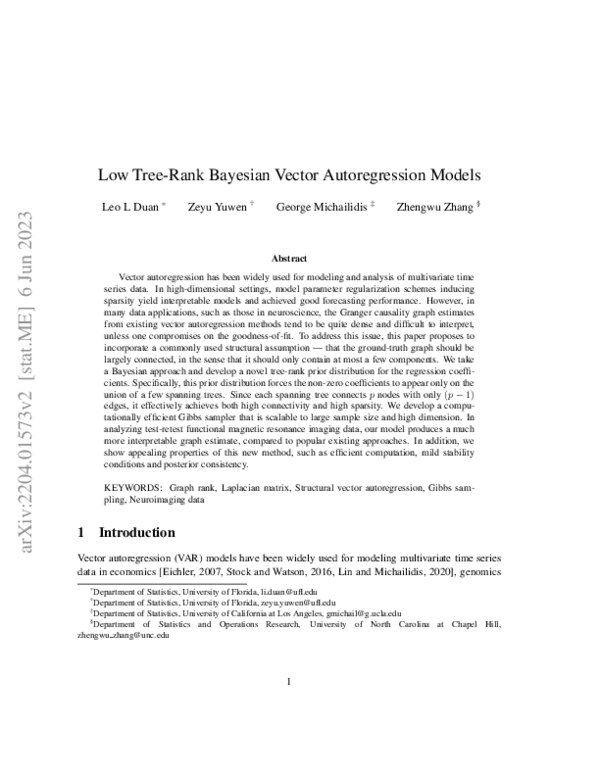 (PDF) Low Tree-Rank Bayesian Vector Autoregression Model