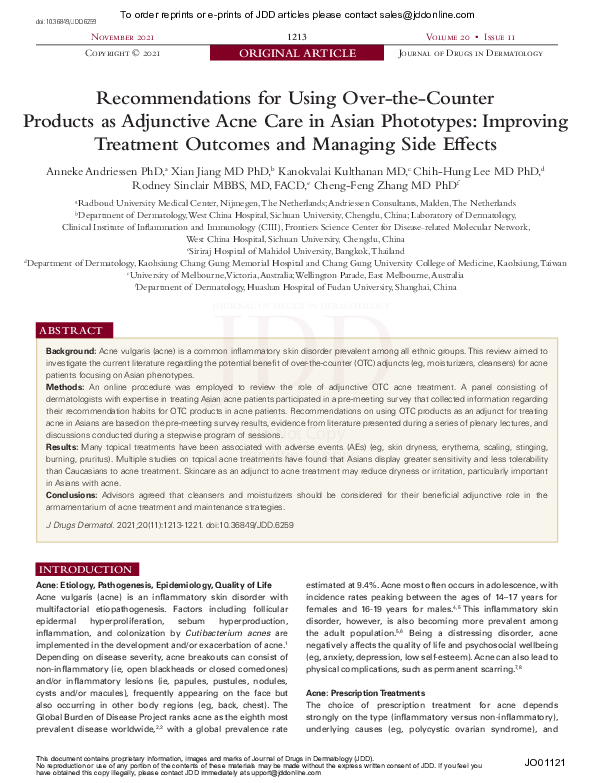 (PDF) Recommendations for Using Over-The-Counter Products as Adjunctive ...