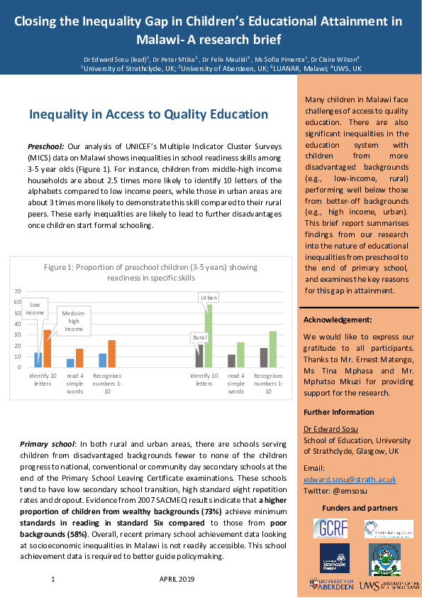 (PDF) Closing the Inequality Gap in Children's Educational Attainment ...