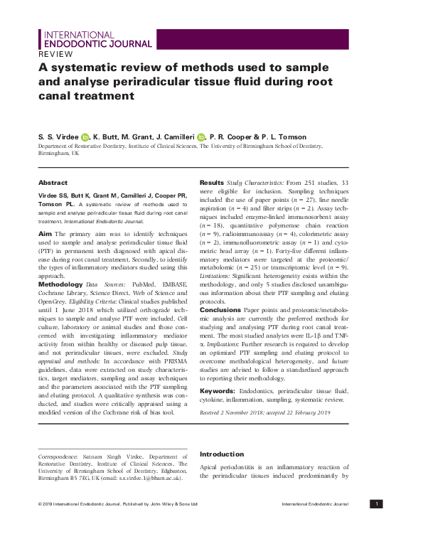 (PDF) A systematic review of methods used to sample and analyse ...