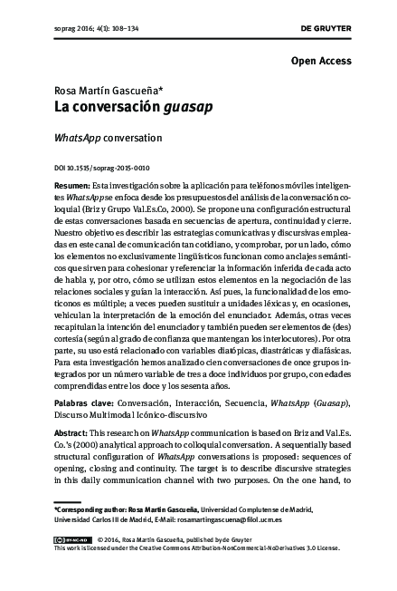 (PDF) La conversación guasap: WhatsApp conversation