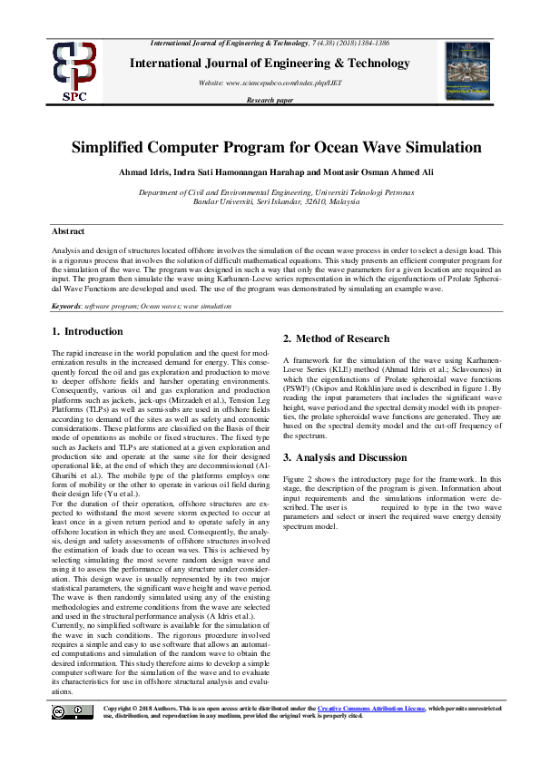 (PDF) Simplified Computer Program for Ocean Wave Simulation