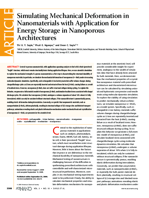 (PDF) Simulating Mechanical Deformation in Nanomaterials with ...