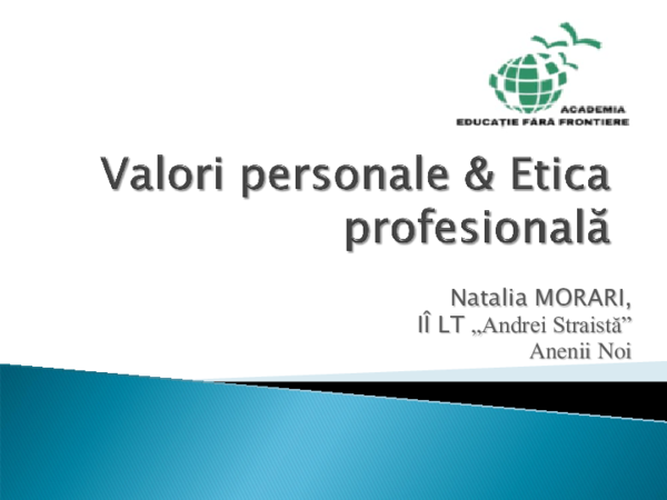 (PDF) Valori personale & Valori profesionale
