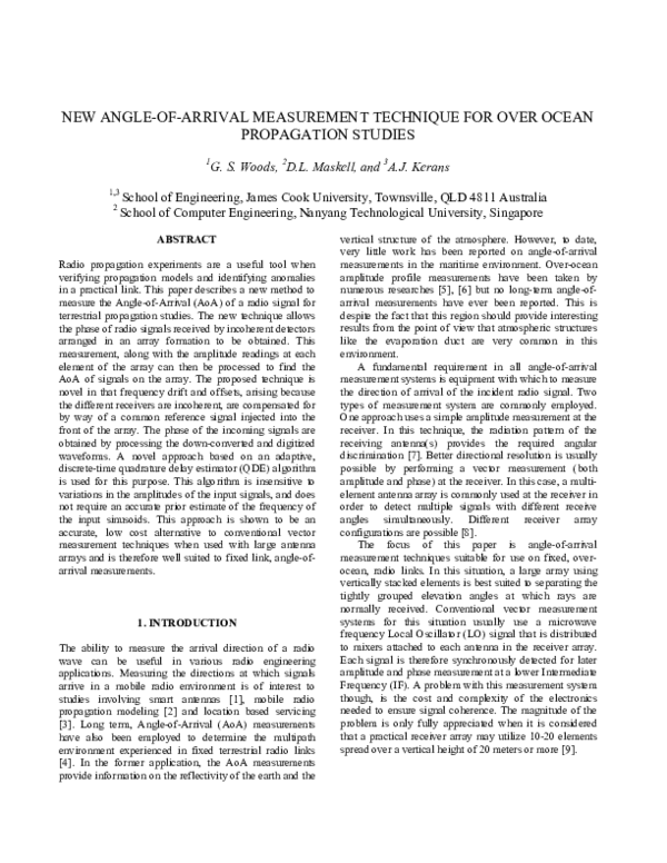 (PDF) New angle-of-arrival measurement technique for over ocean ...