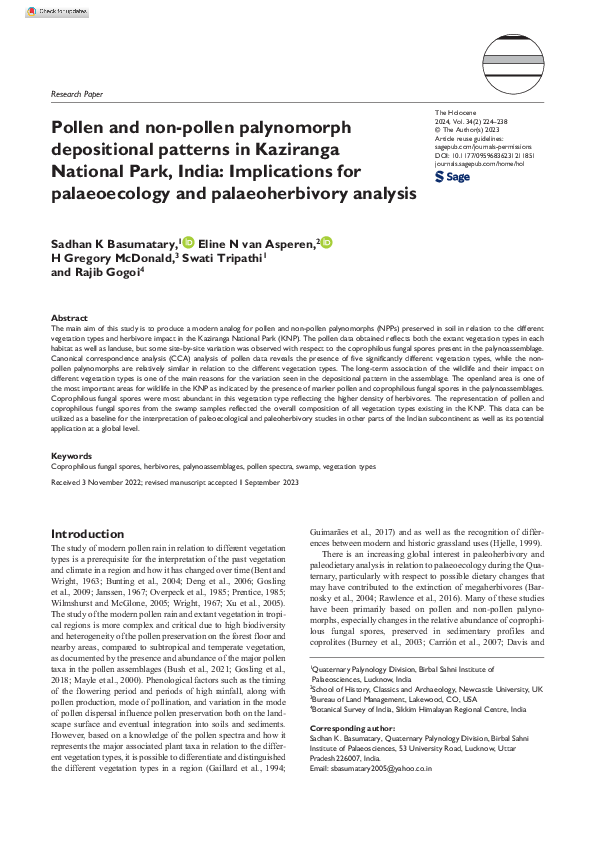 (PDF) Pollen and non-pollen palynomorph depositional patterns in ...