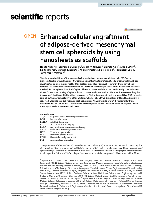(PDF) Enhanced cellular engraftment of adipose-derived mesenchymal stem cell spheroids by using ...