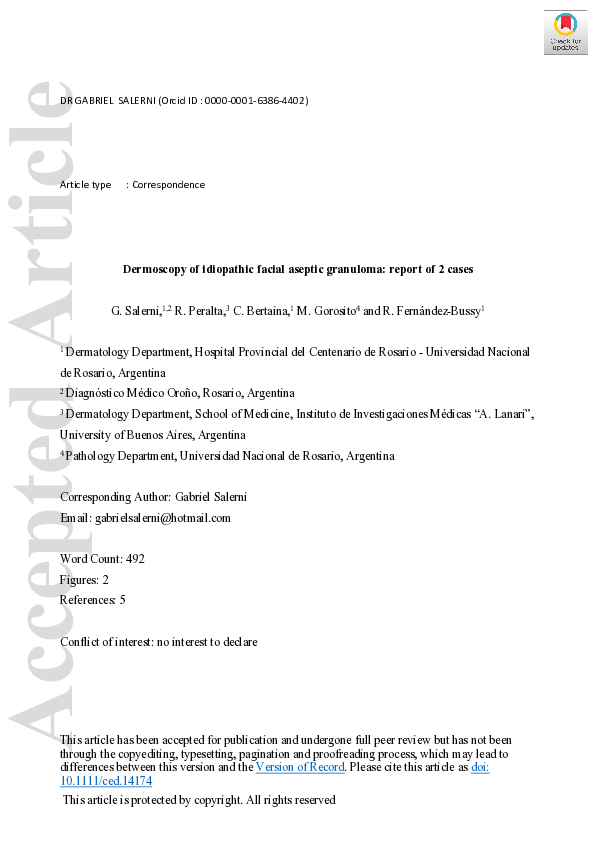 (PDF) Dermoscopy of idiopathic facial aseptic granuloma | Gabriel ...