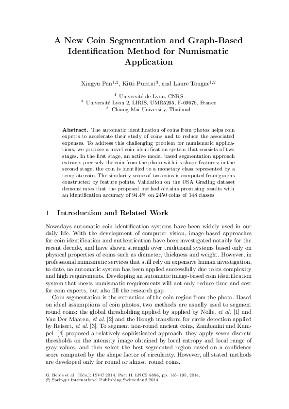 (PDF) A New Coin Segmentation and Graph-Based Identification Method for Numismatic Application