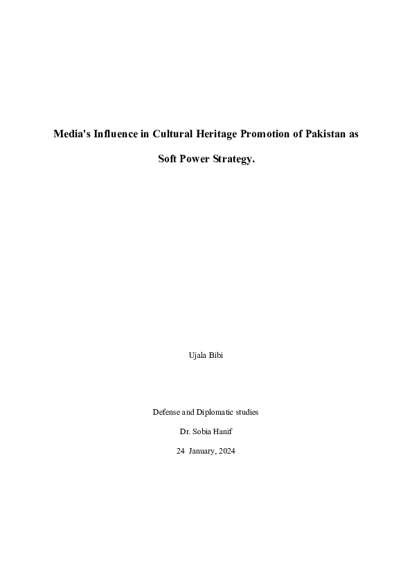 (PDF) Media's Influence in Cultural Heritage Promotion of Pakistan as ...