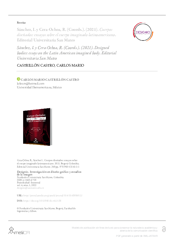 (PDF) Sánchez Téllez, I., y Cera-Ochoa, R. (2021). Cuerpos diseñados. Ensayos sobre el cuerpo ...