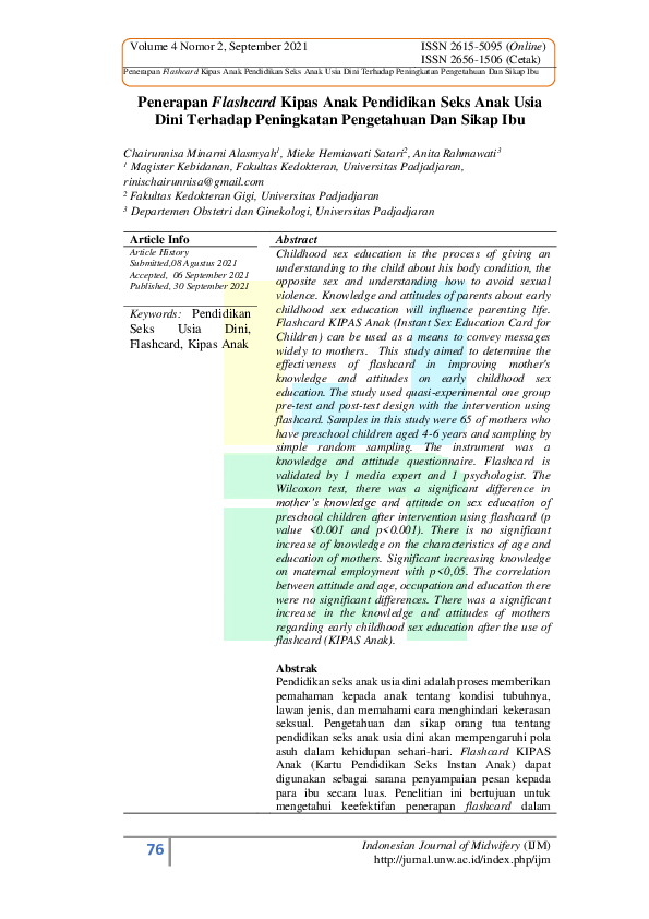 (PDF) Penerapan Flashcard Kipas Anak Pendidikan Seks Anak Usia Dini ...
