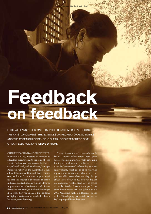 (PDF) Feedback on feedback
