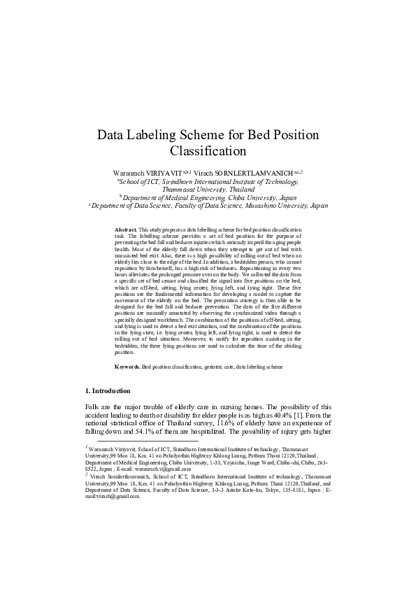 (PDF) Data Labeling Scheme for Bed Position Classification