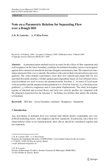 (PDF) Parametric Method for Turbulent Flow Analysis