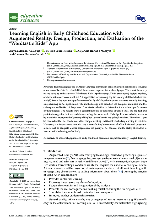 (PDF) Learning English in Early Childhood Education with Augmented ...