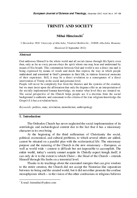 (PDF) Trinity and Society