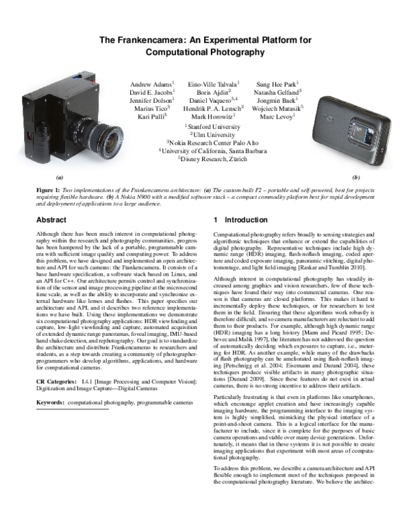 (PDF) The Frankencamera