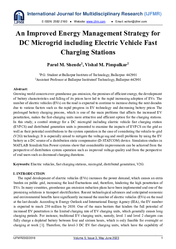 (PDF) An Improved Energy Management Strategy for a DC Microgrid Including Electric Vehicle Fast ...