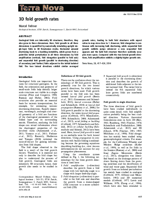 (PDF) 3D fold growth rates