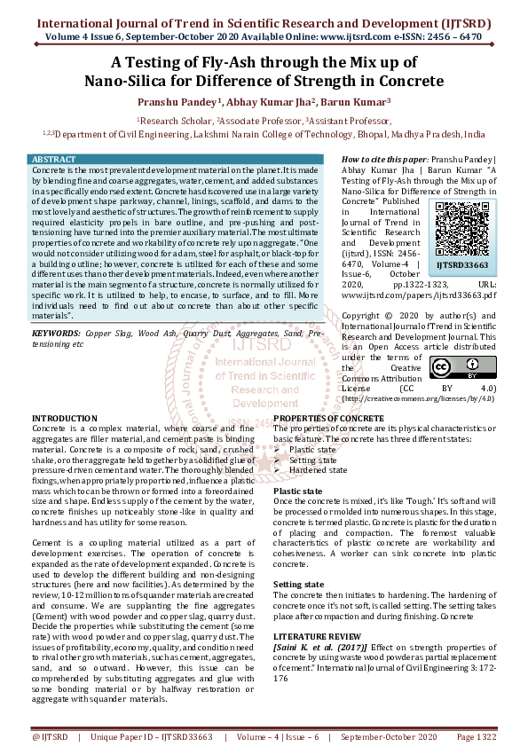 (PDF) A Testing of Fly-Ash through the Mix up of Nano-Silica for ...